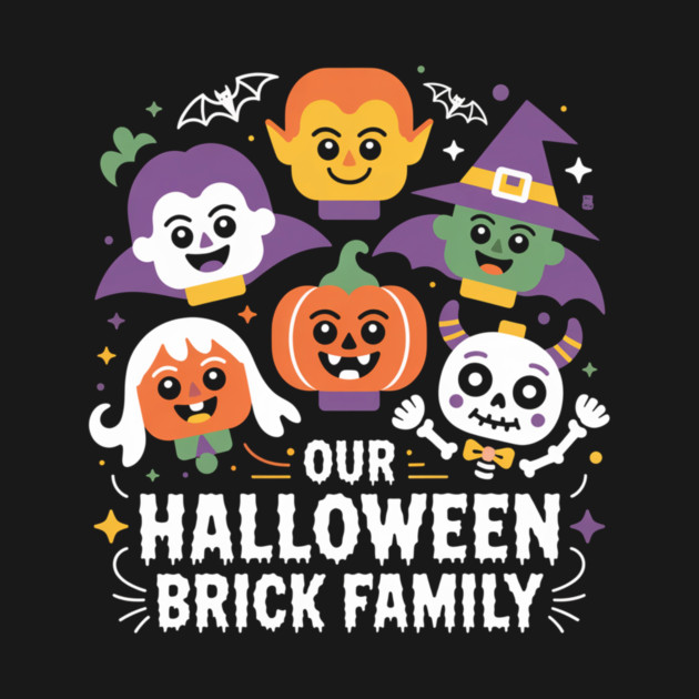Cute Halloween Brick Family Characters - Halloween Brick Family - T ...