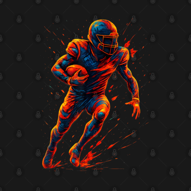 Football Player Line Drip Wr Qb Rb - Football Lineman Player - T-Shirt ...