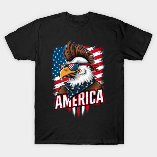 Hairdresser Bald Eagle Mohawk hairstyle 4th July American Patriotic USA ...