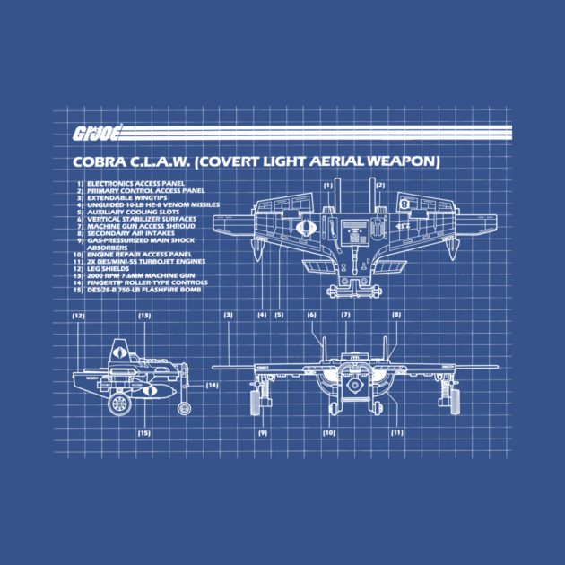 Cobra Claw Blueprint Design - Gijoe - T-Shirt | TeePublic