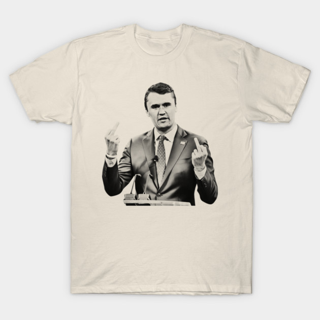 charlie kirk Midle finger Vintage 90s - Charlie Kirk - T-Shirt | TeePublic