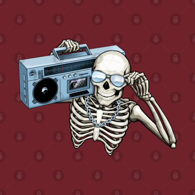 Boombox Skeleton - Skeleton - T-Shirt | TeePublic
