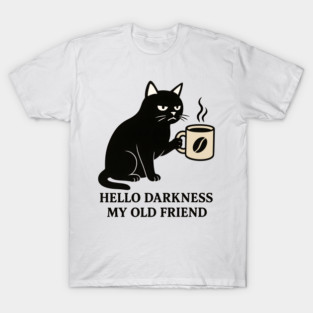Introvert Cat Coffee Sarcastic Dark T-Shirts for Sale | TeePublic