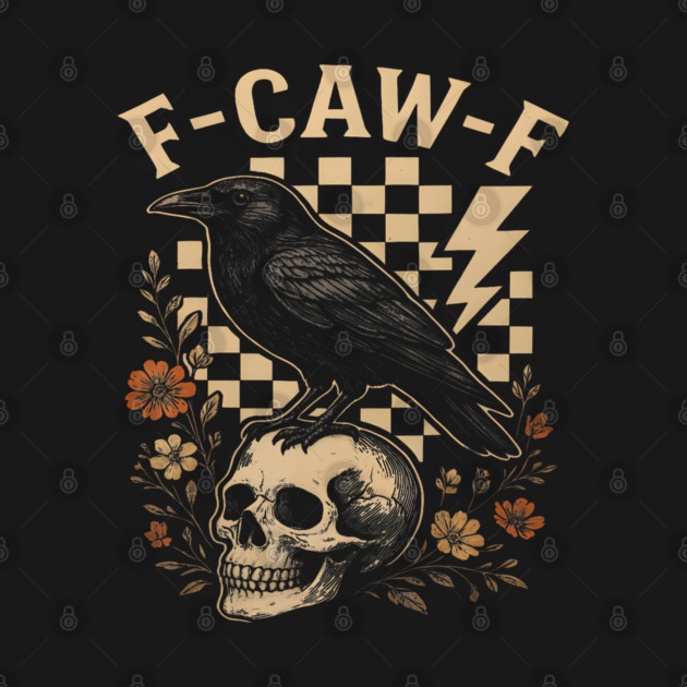 Halloween F Caw F Black Raven Bird F Caw F Crow Checkered - Halloween F ...
