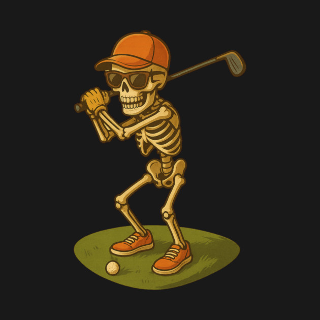 Halloween Skeleton Golf Player Funny Costume - Skeleton Golf - T-Shirt ...