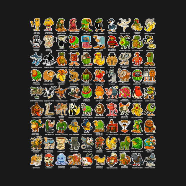 Italian-Brainrot Gen Z 90 Brainrot Characters - Funny Meme - Kids T ...