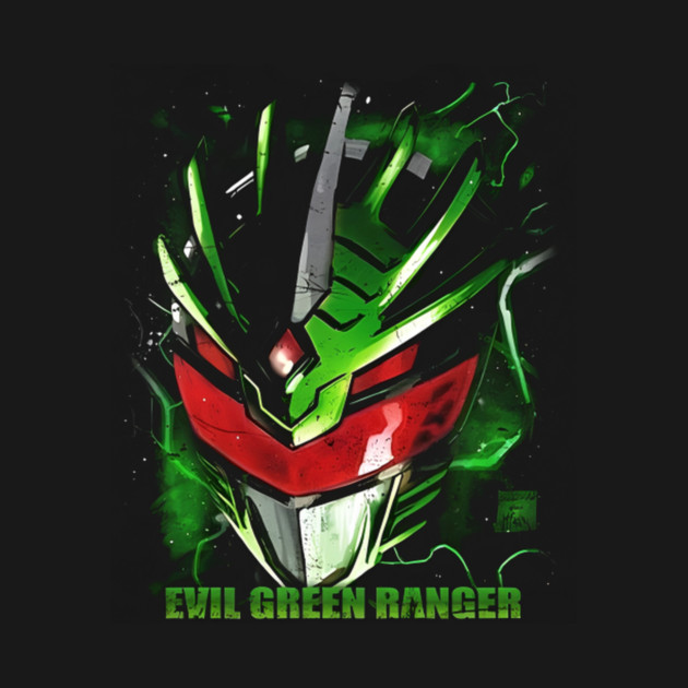 Evil Green Ranger Big Face - Evil Green - T-Shirt | TeePublic