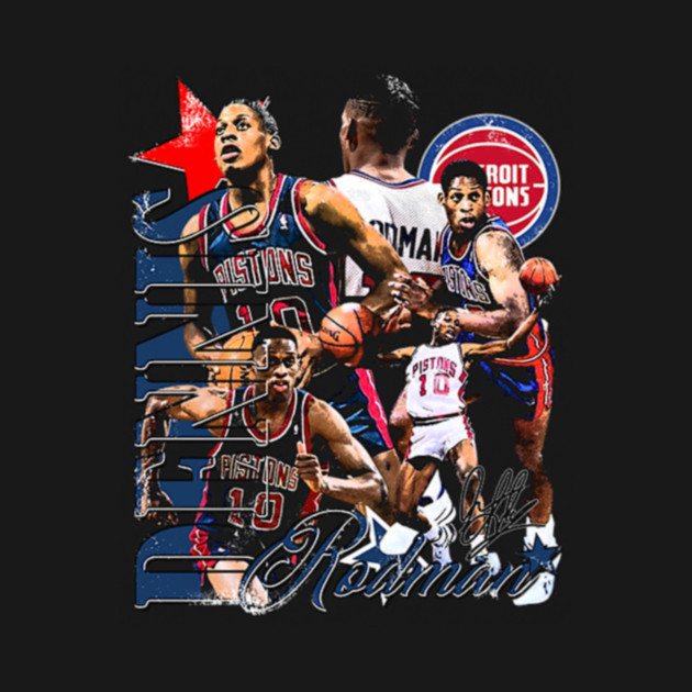 Dennis Rodman Detroit Retro Collage - Dennis Rodman - T-Shirt | TeePublic