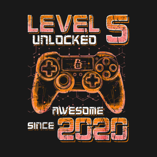 Level 5 Unlocked Video Game Party 6th Birthday Gamer Boys - Gamer ...