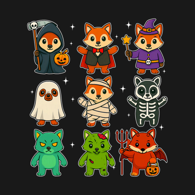 Cute Red Pandas Witch Pumpkin Skeleton Costume Halloween Day - Red ...