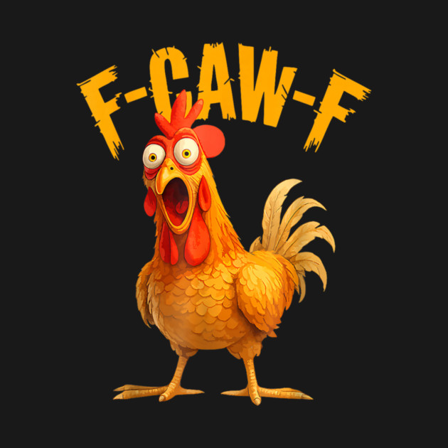 Funny F-Caw-F Chicken FCAWF Chicken Humor - F Caw F Chicken - T-Shirt ...