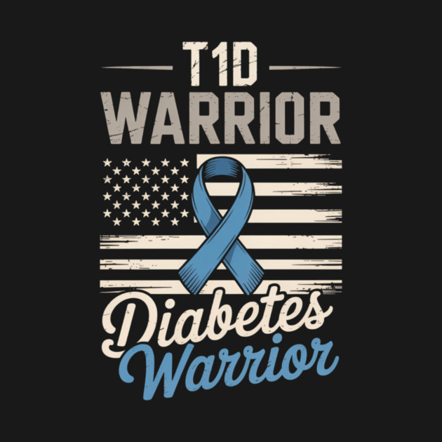 World Diabetes Awareness Blue Ribbon T1D Warrior Type 1 - Diabetes ...