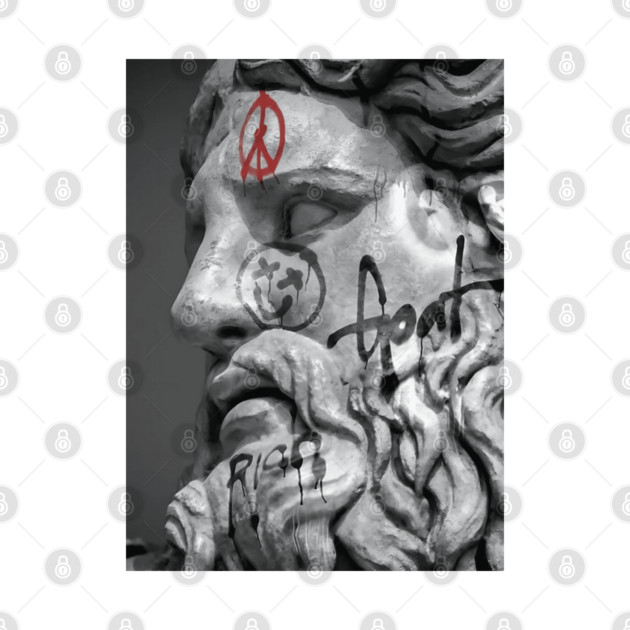 Graffiti Peace on Classical Statue - Graffiti - T-Shirt | TeePublic