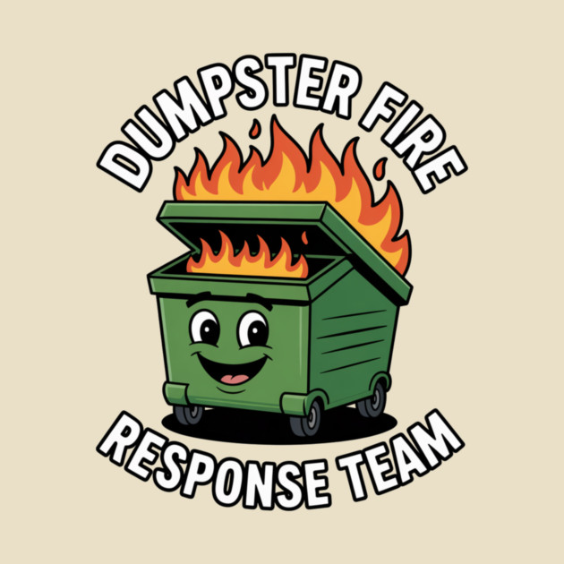 Dumpster Fire Response Team Cute Cartoon - Dumpster Fire Response Team ...