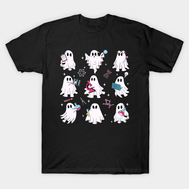 Science Ghosts with Lab Tools Cartoon Design - Science Ghosts - T-Shirt ...