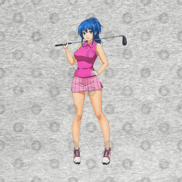 Anime Golfer Pinup - Golfer Girl - T-Shirt | TeePublic