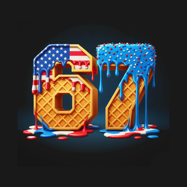 67 Ice Cream Drip Meme Funny Six Seven Gen Alpha Slang - Six Seven Ice ...