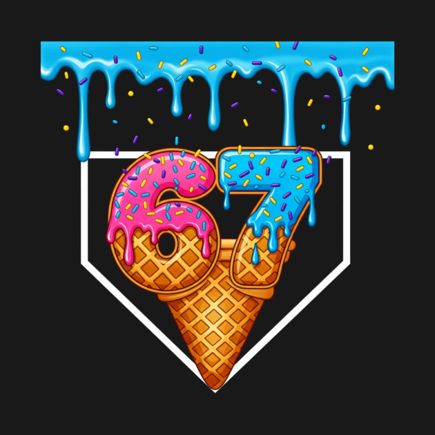 67 Ice Cream Drip Meme Six Seven Gen Alpha Slang - 67 Slang Meme - T ...