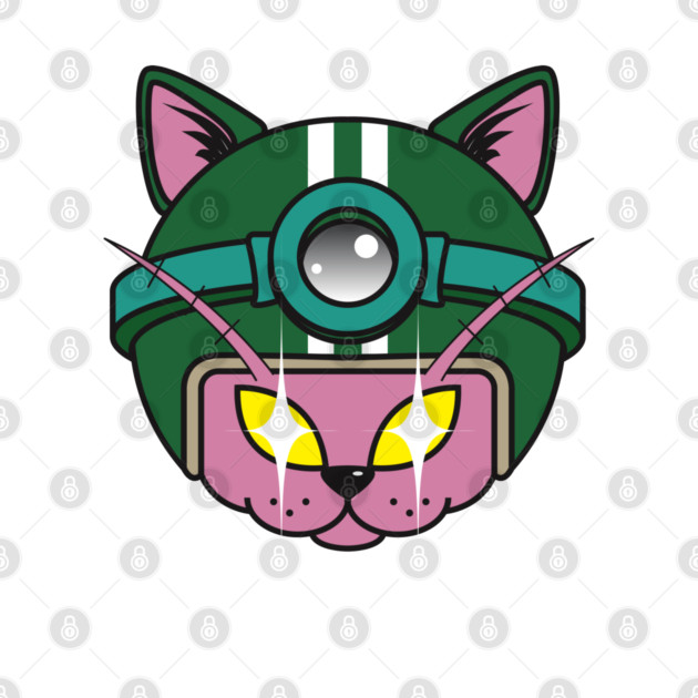 Pink Cat head - Cat Head - T-Shirt | TeePublic