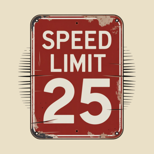 Vintage Speed Limit 25 Sign - Speed Limit 25 - T-Shirt | TeePublic