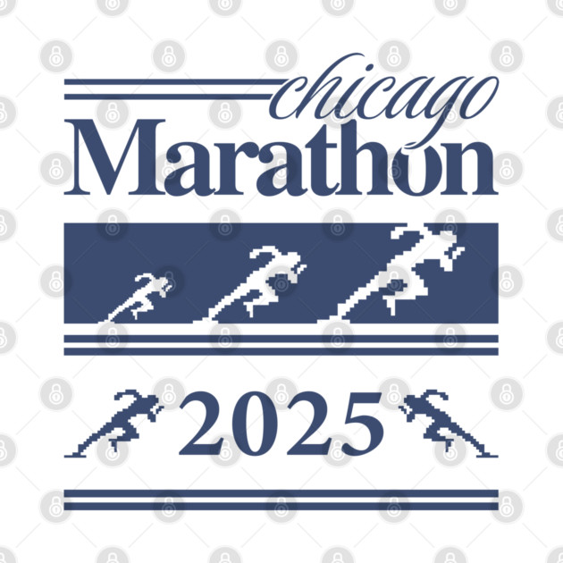 Chicago Marathon 2025 Pixel Art Runner - Chicago Marathon - T-Shirt ...