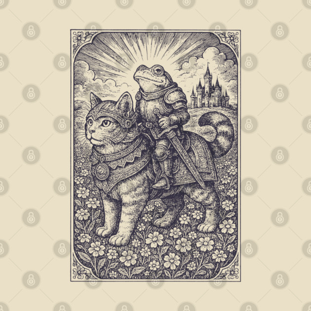 Vintage Frog and Medieval Cat, Knight Rider Dark Academia Aesthetic ...