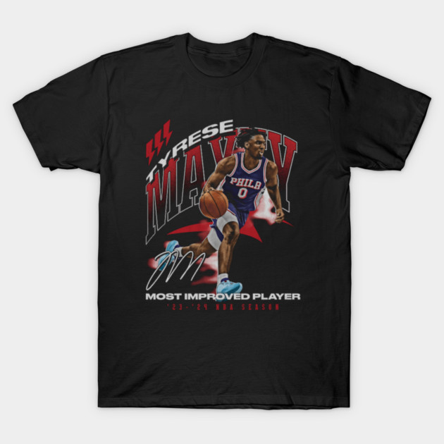 Tyrese Maxey Philadelphia NBA Most Improved - Tyrese Maxey - T-Shirt ...
