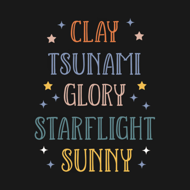 Clay Tsunami Glory Starflight Sunny - Clay Tsunami - T-Shirt | TeePublic