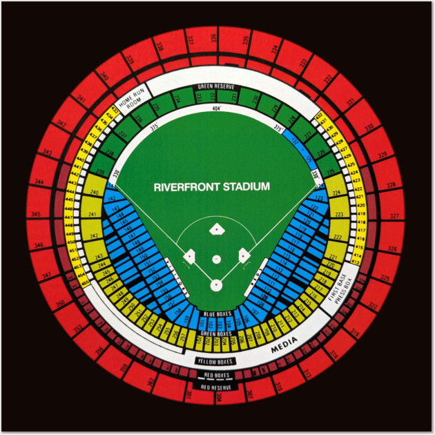 Riverfront Stadium Cincinnati OH Seating Chart 70s 80s 90s - Cincinnati ...