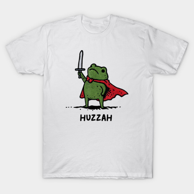 Huzzah Frog Knight Funny Sword Meme Quote - Huzzah Frog - T-Shirt ...