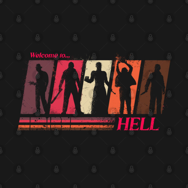 Welcome to Hell Iconic Horror Characters - Horror Movies - T-Shirt ...