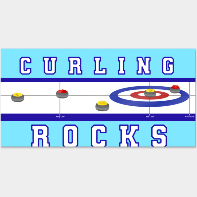 Curling Rocks - Ice Blue BackGround - Curling - Posters and Art Prints ...