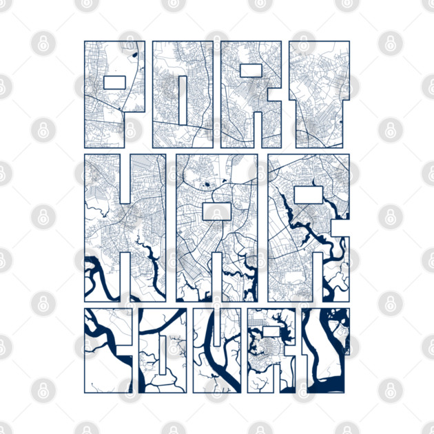 Port Harcourt, Nigeria City Map Typography - Coastal - Port Harcourt ...