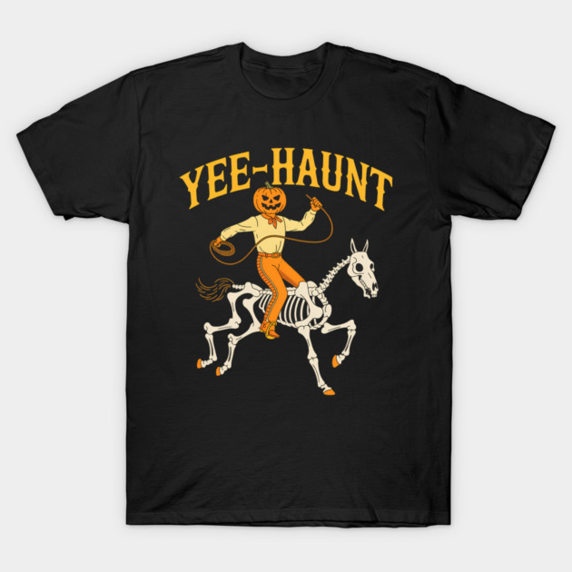 Yee Haunt Cowboy Halloween Skeleton Horse Pumpkin Head - Halloween ...