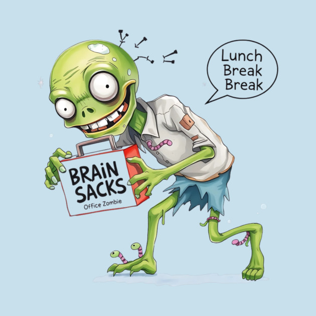 Quirky Office Zombie: “Lunch Break?” Funny Horror Art - Zombie ...