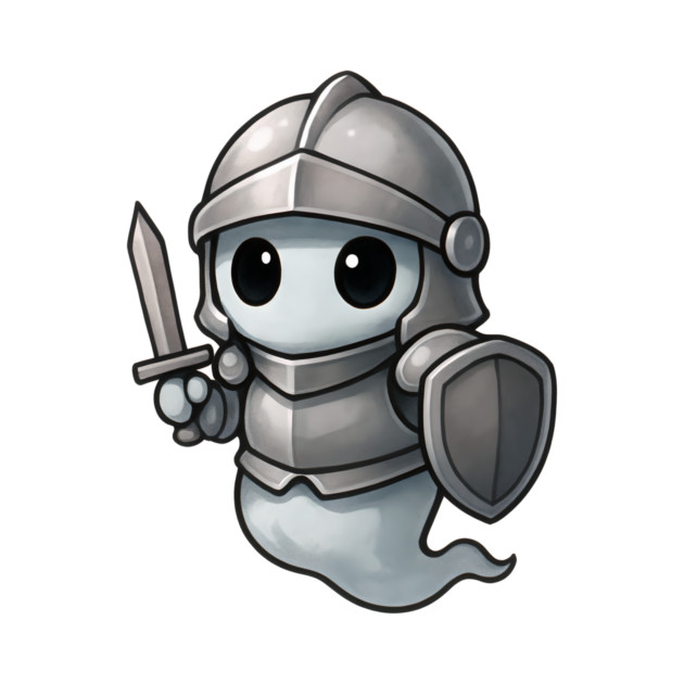 Cute Ghost Knight – Kawaii Chibi Armor Spirit - Ghost - T-Shirt | TeePublic