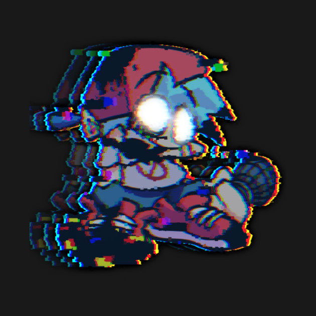 FNF Corrupted Glitch Boyfriend - Friday Night Funkin - T-Shirt | TeePublic