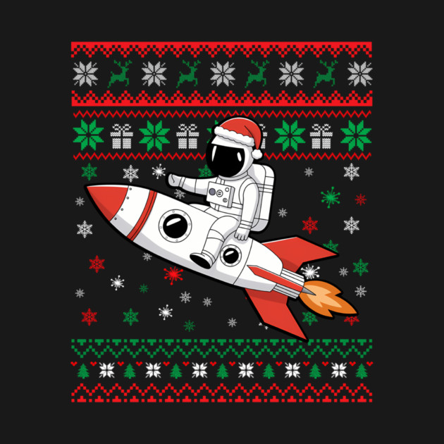 Ugly Santa Hat Astronaut Riding Rocket Snow - Funny Christmas Snowman ...