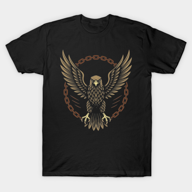 Majestic Falcon With Chains Emblem Artwork - Falcon - T-Shirt | TeePublic
