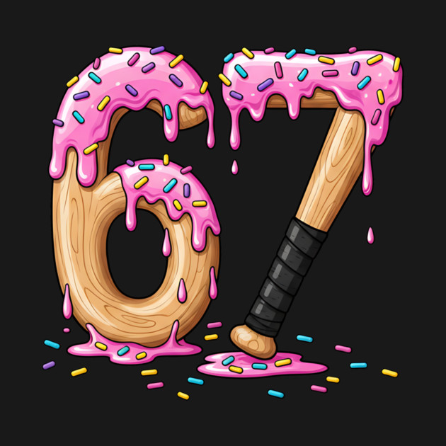 Dripping 6 7 Baseball 67th Birthday Ice Cream Drip Six Seven - Baseball ...