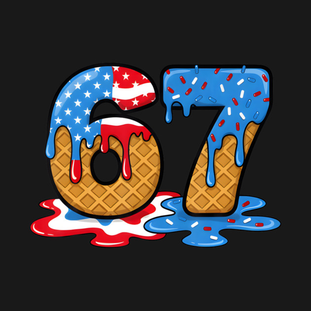 67 Ice Cream Drip Six Seven Gen Alpha Slang - Ice Cream - T-Shirt ...