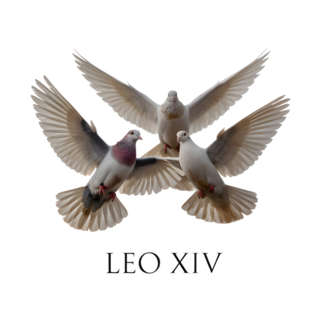 Pope Leo XIV - Symbol of Peace and Renewal - Doves - T-Shirt | TeePublic