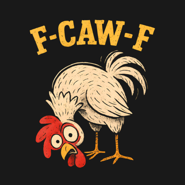 F Caw F Rooster Fcawf Chicken Farm Bird Fawk Off - Funny Rooster Saying ...