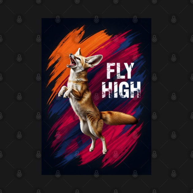 Fly High Fennec Fox — Bold Desert Empowerment Art - Fly High Fennec Fox ...