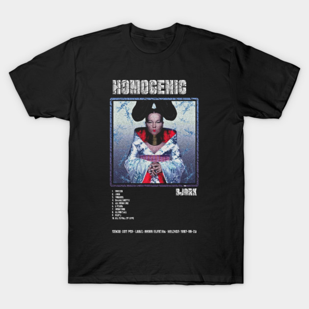 BJÖRK - HOMOGENIC || ALBUM TRACKLIST || - Bjork - T-Shirt | TeePublic