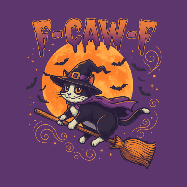tuxedo cat witch riding a broomstick - Cat Witch - T-Shirt | TeePublic