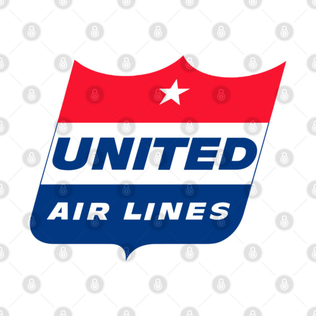 Vintage United Air Lines Red Crest Logo - United Airlines - T-Shirt ...