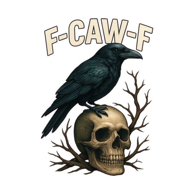 Funny F-CAW-F Crow – Dark Humor Raven Skull Halloween Design - Funny ...