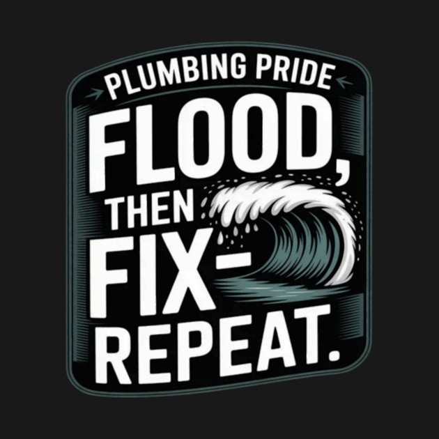 Plumbing Pride Flood Then Fix - Repeat Wave - Ocean - T-Shirt | TeePublic