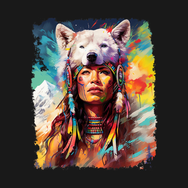 Cute Wolf I Love Wolves Beautiful Native American - Native American - T-Shirt | TeePublic